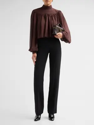 Ronny Kobo Aerin Gathered Jersey Top
