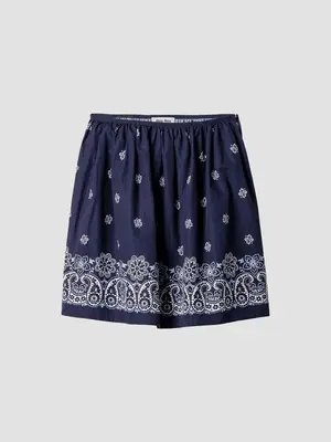 Miu Miu Printed Slubbed Poplin Skirt