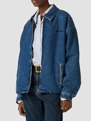 Miu Miu Cashmere Denim Blouson Jacket