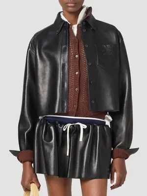 Miu Miu Plongé Nappa Leather Shirt