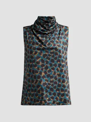 Altuzarra Holt Leopard-print Draped Top - Lagoon Spotted Leopard