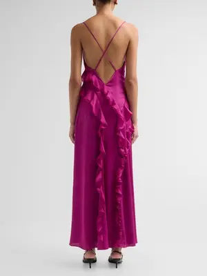 Ronny Kobo Deon Ruffle Maxi Dress