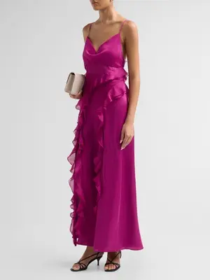 Ronny Kobo Deon Ruffle Maxi Dress