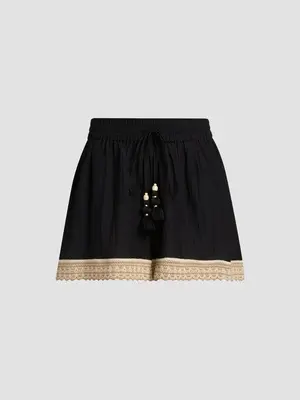 Ramy Brook Adrienne Cotton Cover-up Shorts - Black