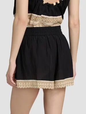 Ramy Brook Adrienne Cotton Cover-up Shorts - Black
