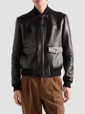 Prada Leather Bomber Jacket