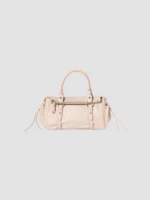 Miu Miu Nappa Leather Top Handle Bag - Beige