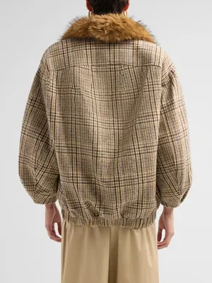 Ronny Kobo Savannah Tweed Faux Fur Collar Jacket
