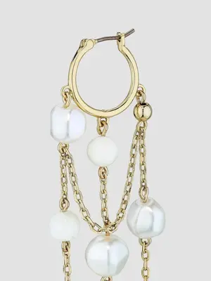 Ramy Brook Nira Goldtone, Glass Bead & Imitation Pearl Drop Earrings
