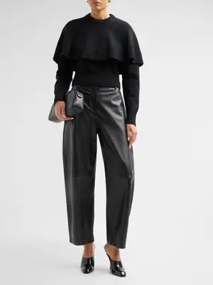 Ronny Kobo Evian Layered Cape Sweater - Black