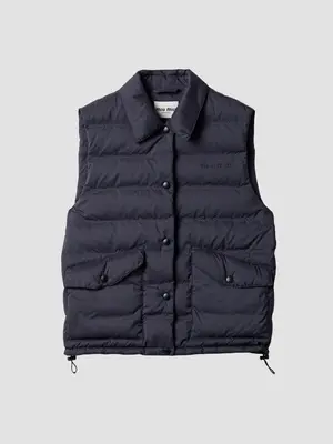Miu Miu Technical Pongé Down Vest - Blue