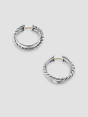 David Yurman Crossover Hoop Earrings In Sterling 22.3mm