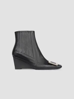 ROGER VIVIER Belle Vivier 60mm Leather Wedge-heel Ankle Boots