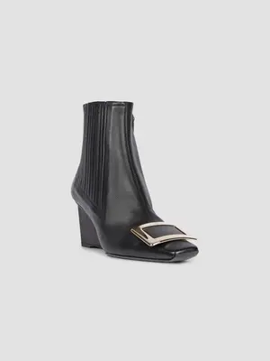 ROGER VIVIER Belle Vivier 60mm Leather Wedge-heel Ankle Boots