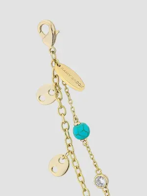 Ramy Brook Arianna Goldtone, Turquoise & Cubic Zirconia Anklet