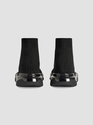 Balenciaga Speed 2.0 Full Clear Sole Knit Sneakers - Black