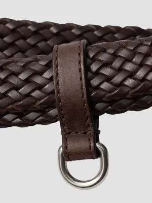 Prada Narrow Braided Leather Belt