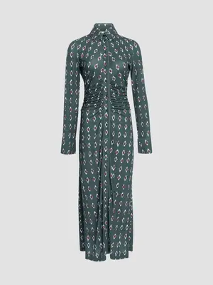 Altuzarra Claudia Printed Midi Dress - Hunter Diamond