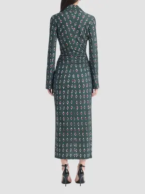 Altuzarra Claudia Printed Midi Dress - Hunter Diamond