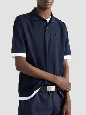 Prada Cotton Polo Shirt - Blue
