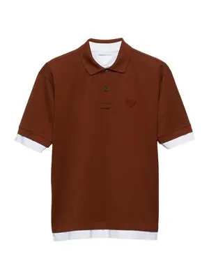 Prada Cotton Polo Shirt Brown