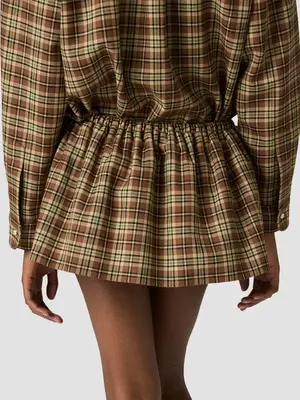 Miu Miu Plaid Mini-skirt - Brown