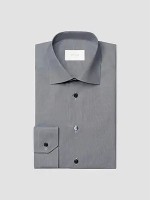 Eton Contemporary-fit Textured Cotton Piqué Shirt - Blue