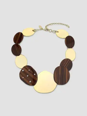 Ramy Brook Polina Goldtone, Resin & Cubic Zirconia Necklace - Walnut