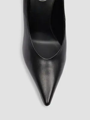 ROGER VIVIER Choc Decollette 100mm Leather Curved-heel Pumps