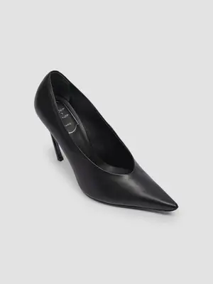 ROGER VIVIER Choc Decollette 100mm Leather Curved-heel Pumps