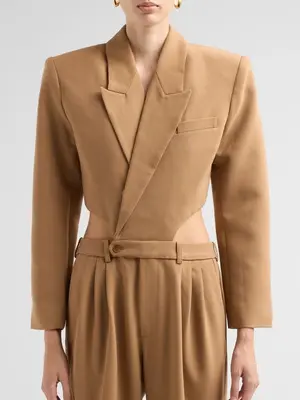 Ronny Kobo Scyla Cut-out Blazer Jumpsuit