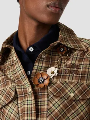 Miu Miu Plaid Shirt - Brown