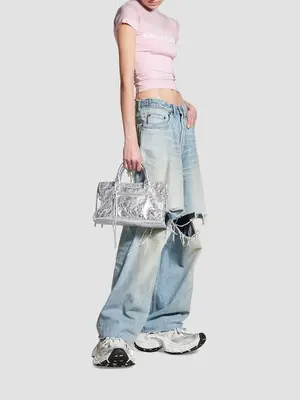 Balenciaga Le City Small Top Handle Metallized Bag - Silver