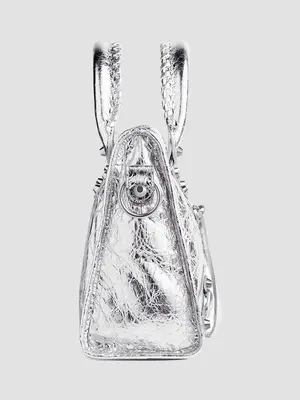 Balenciaga Le City Small Top Handle Metallized Bag - Silver