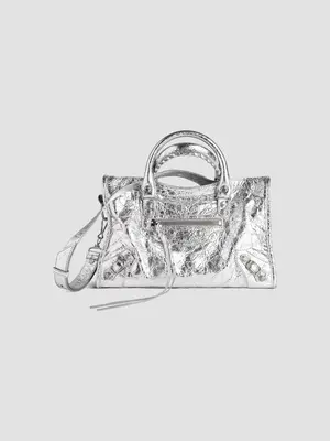 Balenciaga Le City Small Top Handle Metallized Bag - Silver