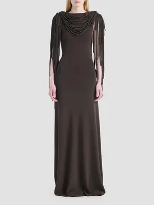Altuzarra Chaney Drape Fringe Maxi Dress