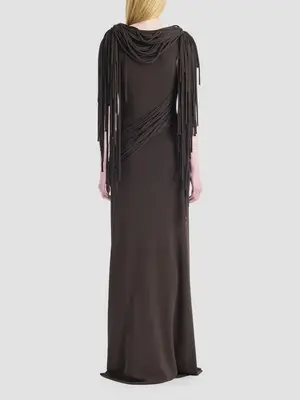 Altuzarra Chaney Drape Fringe Maxi Dress