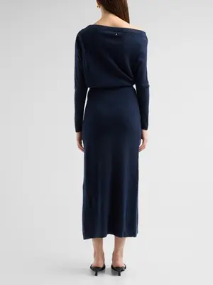 Altuzarra Kasos One-shoulder Drape Midi-dress - Navy