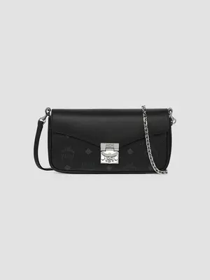 Mcm Mini Tracy Visetos Canvas & Leather Crossbody Bag