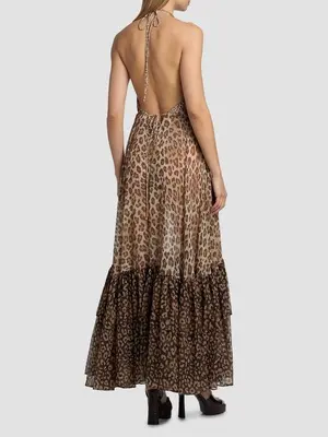Ramy Brook Milena Colorblocked Leopard Maxi Dress - Light Leopard