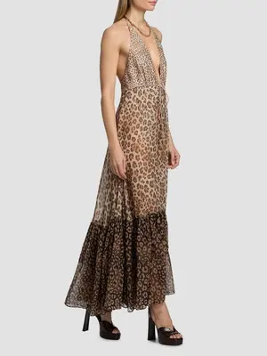Ramy Brook Milena Colorblocked Leopard Maxi Dress - Light Leopard