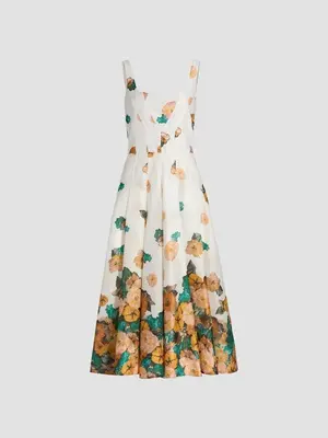 Prabal Gurung Sun Floral Corset Midi-dress - White Multi