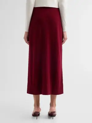 Altuzarra Callahan Cashmere Button-front Midi Skirt - Grenache