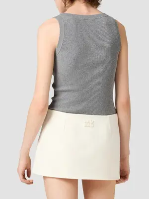 Miu Miu Cotton Knit Tank Top - Grey