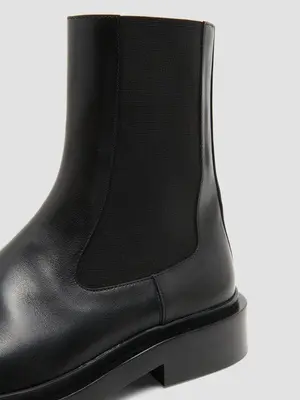 JIL SANDER Leather Ankle Boots - Black