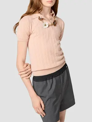 Miu Miu Cashmere Polo Sweater - Pink