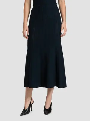 Adam Lippes Lyra Rib-knit Jacquard Maxi Skirt