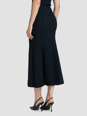 Adam Lippes Lyra Rib-knit Jacquard Maxi Skirt