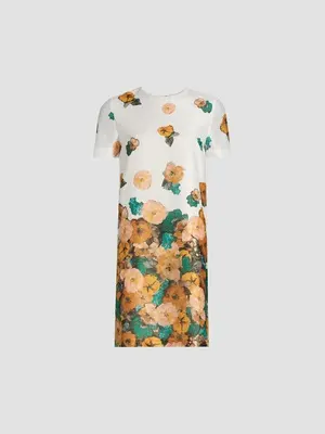 Prabal Gurung Falling Florals Voile Minidress