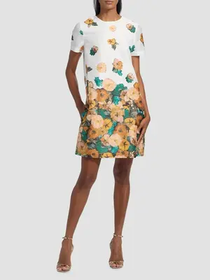 Prabal Gurung Falling Florals Voile Minidress